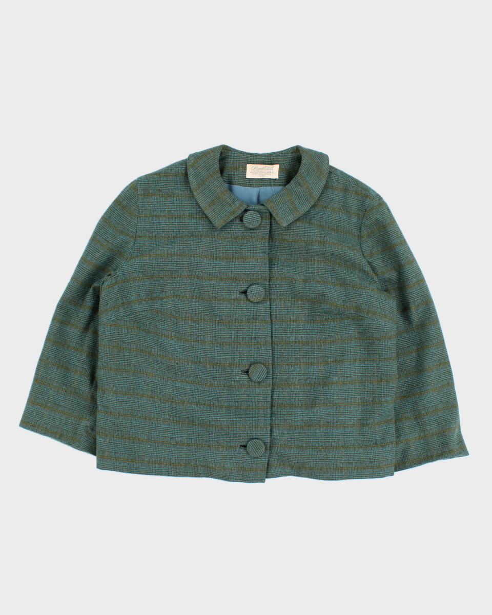 Vintage 60s Pendleton Green Plaid Collared Coat - S/M – Rokit