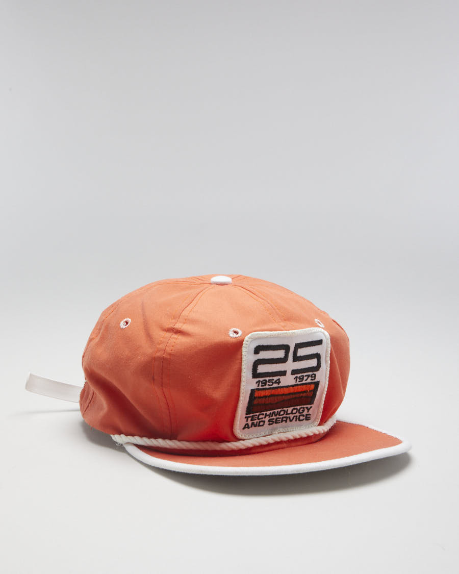 Vintage 70s Technology & Service 1979 Orange Snapback Hat - Adjustable ...
