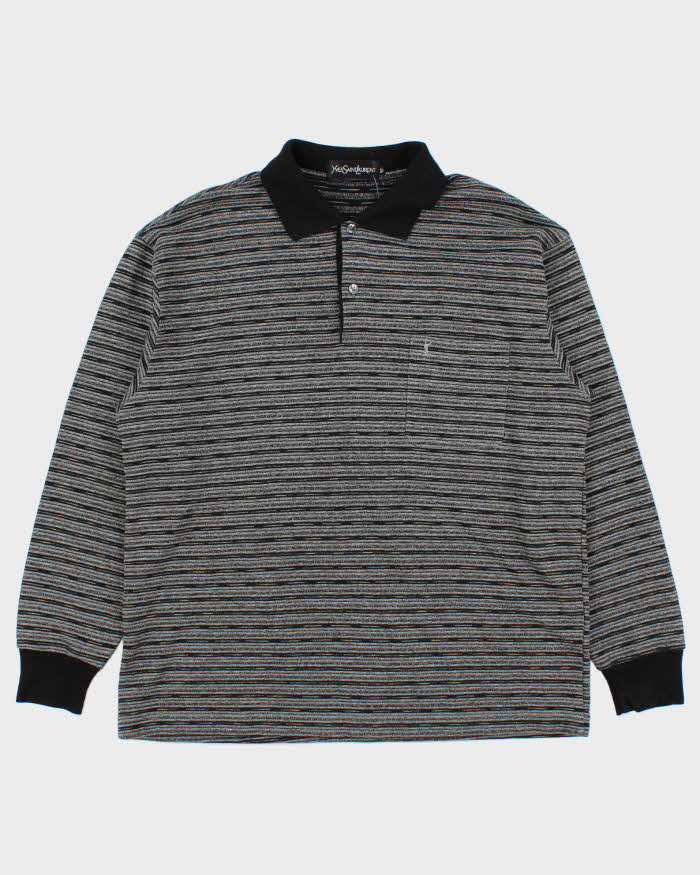Vintage 1990s Yves Saint Laurent Striped Long Sleeve Jumper - XL – Rokit