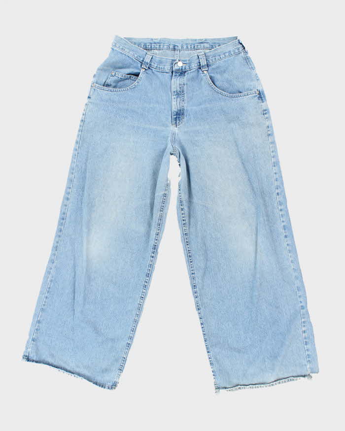 Vintage 90's Lee Pipes Ultra Wide Leg Light Wash Jeans - W34 L30 – Rokit