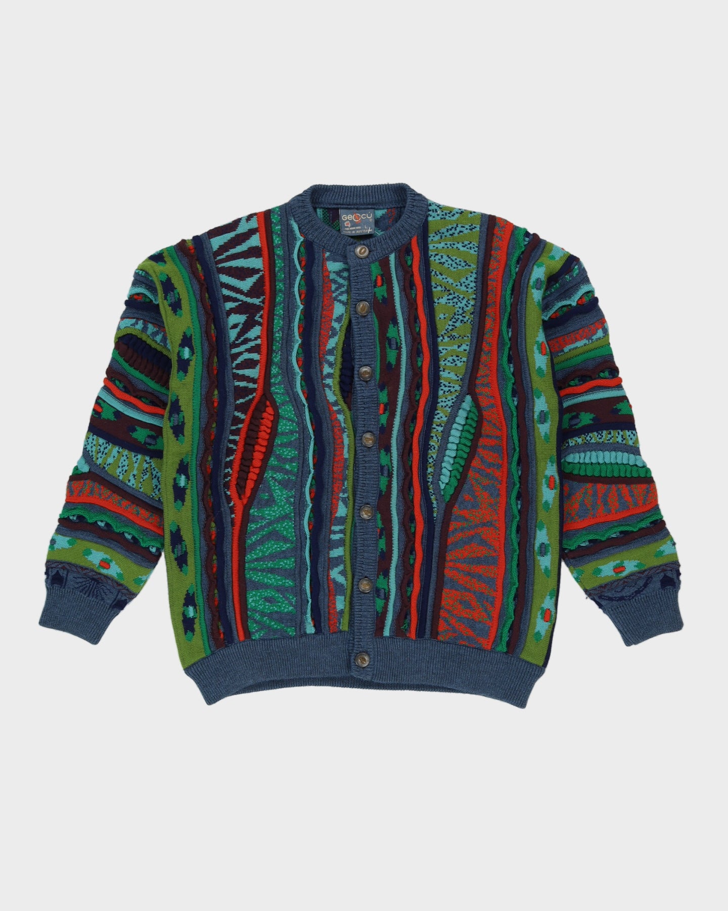 Geccu Australia 3D Green Patterned Knitted Cardigan - L – Rokit