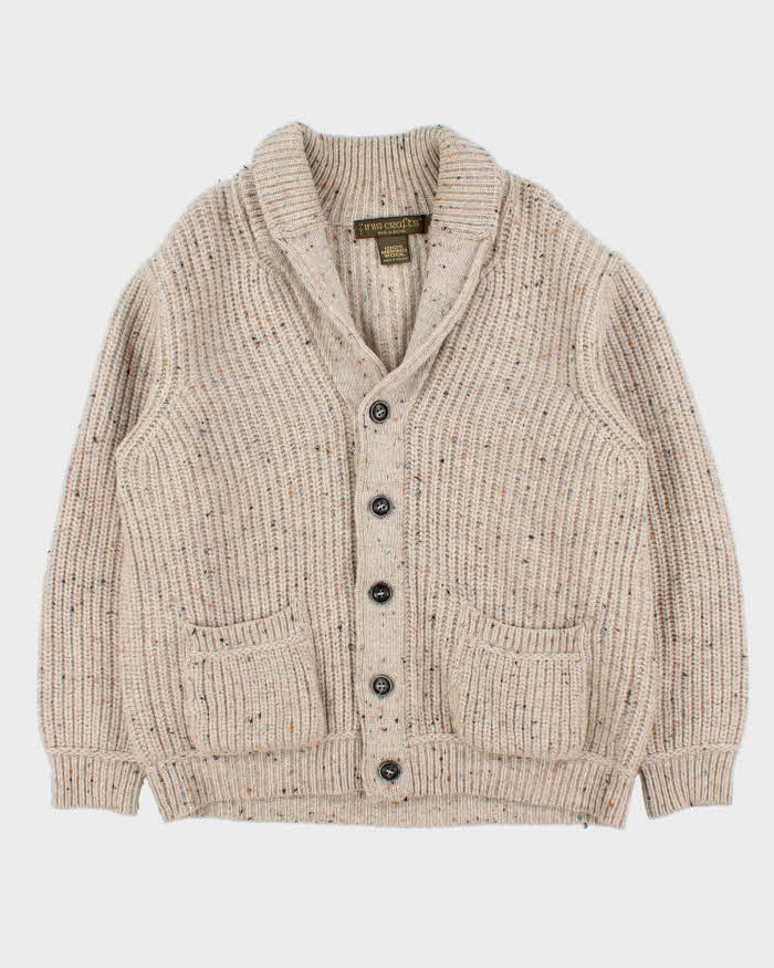 Vintage 1990s Inis Crafts Irish Merino Wool Chunky Shawl Cardigan - L ...