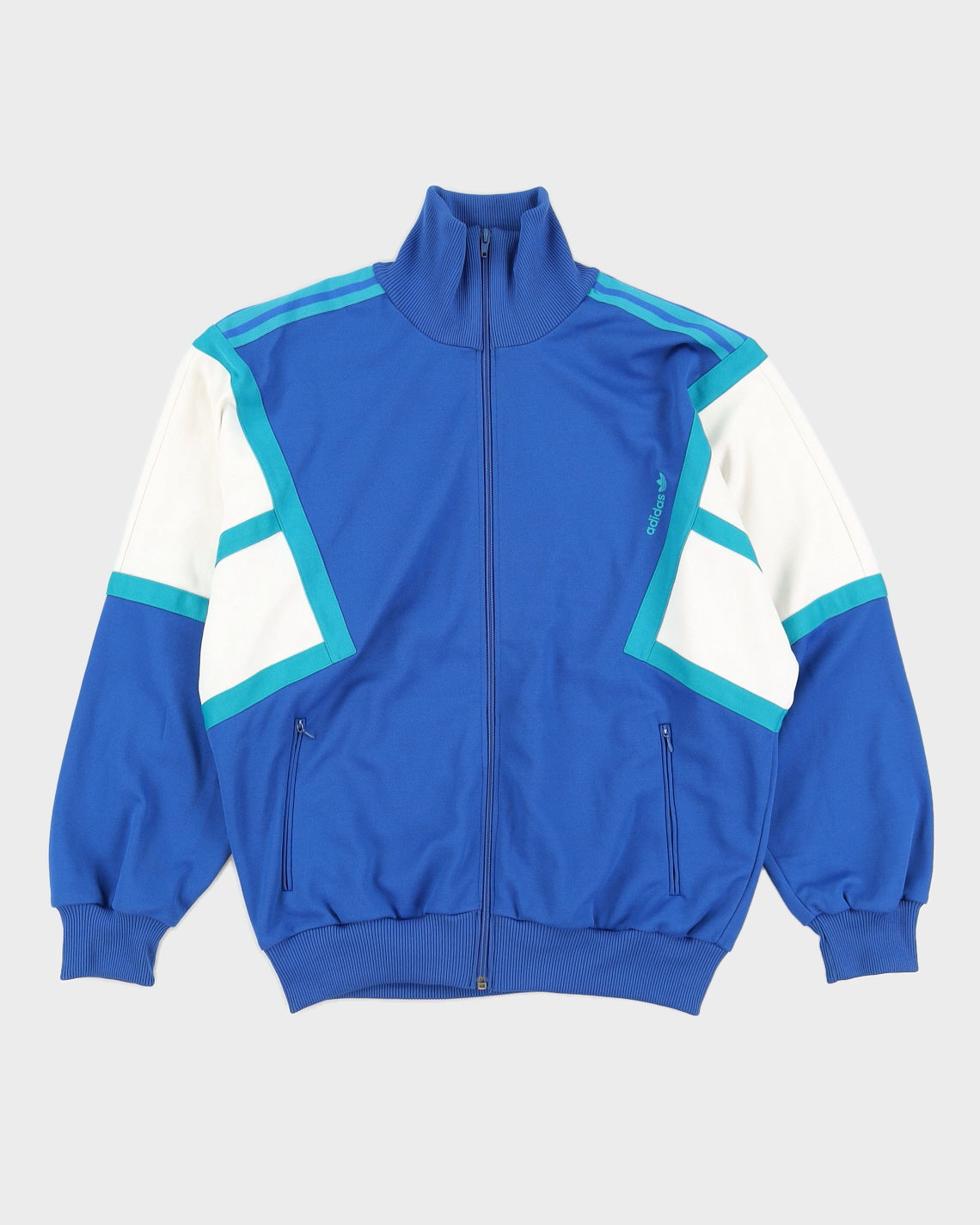 Vintage 80s Adidas Blue / White Track Jacket - L – Rokit