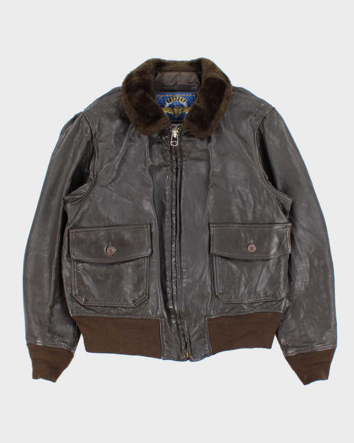 Vintage 1990s Cooper G-1 Made In USA Goatskin Flight Bomber Jacket - X ...