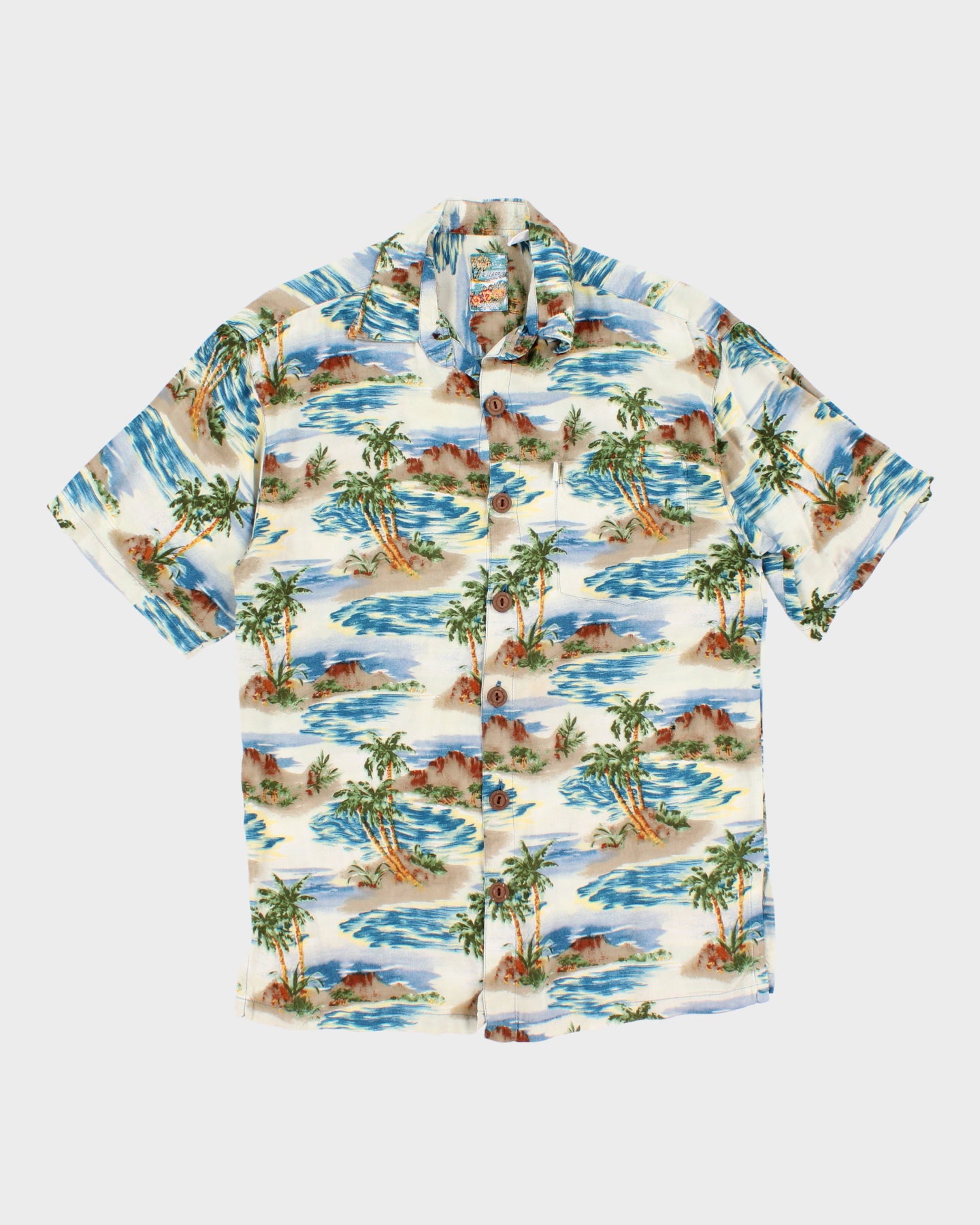 Vintage 90s Pineapple Moon Rayon Hawaiian Shirt - S – Rokit