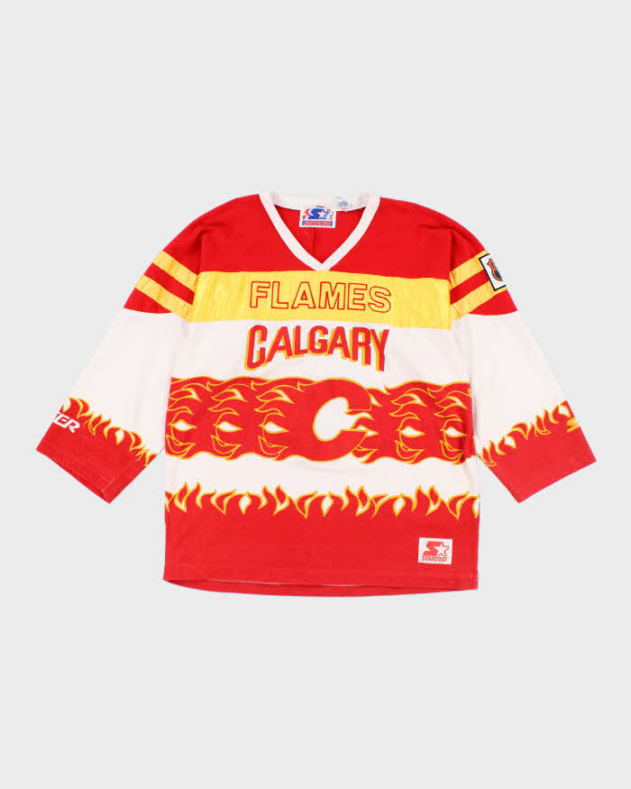 Men's 1990s Starter Flames Calgary Sports Jersey Shirt - XL – Rokit