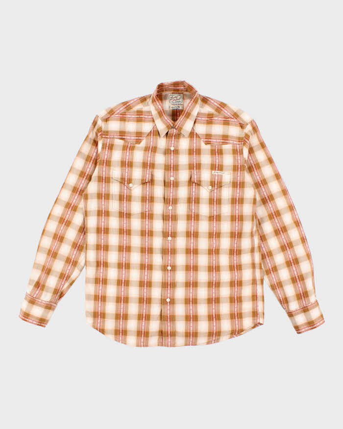 Vintage 90s Lucky Brand Orange Western Shirt - M – Rokit