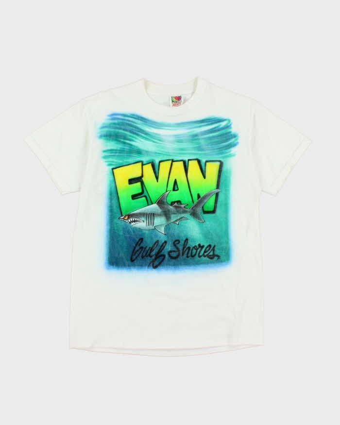 Vintage 90's Evan Airbrush Shark Graphic T-Shirt - M – Rokit