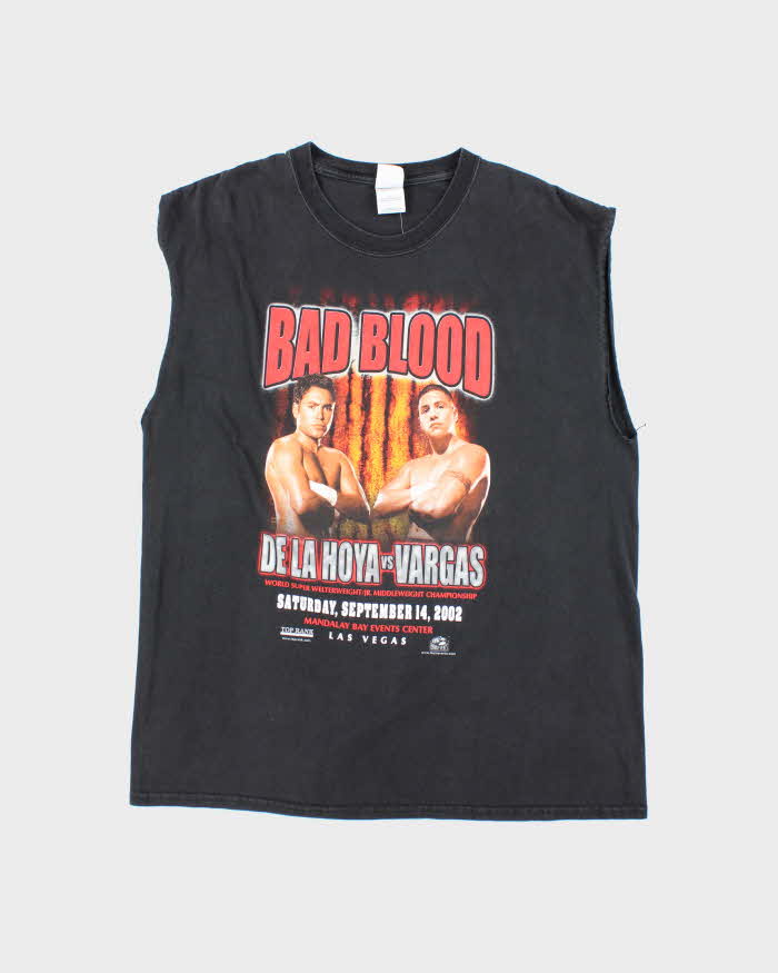 Vintage 2000's Bad Blood De La Hoya vs Vargas Boxing Graphic Cut Off T ...