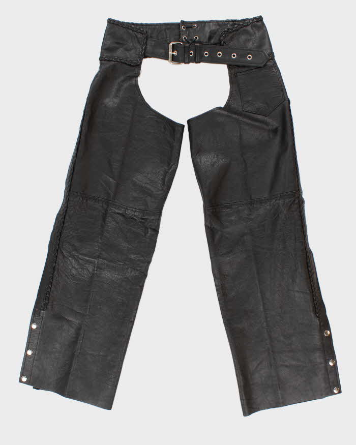 Vintage Men's Black Leather Chaps - 32 – Rokit