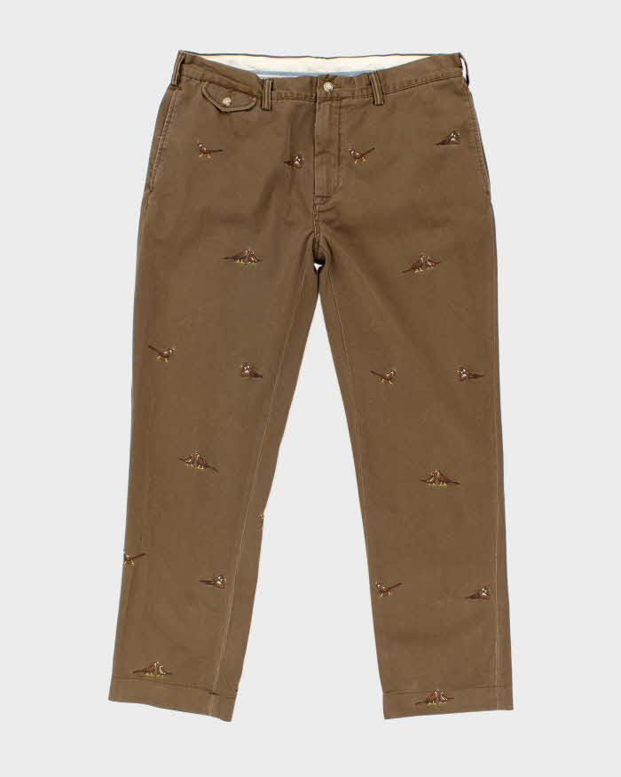 Vintage 2000's Ralph Lauren Feasted All Over Embroidered Chinos - W34 ...