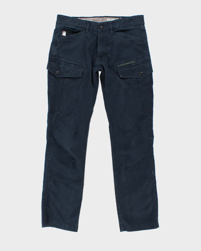 G-Star Raw Navy Cargo Trousers - W32 L31 – Rokit