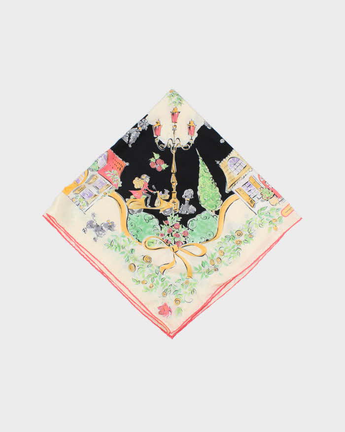 Vintage 2000s Salvatore Ferragamo 'Life In Paris' Hand Rolled Silk Sca ...