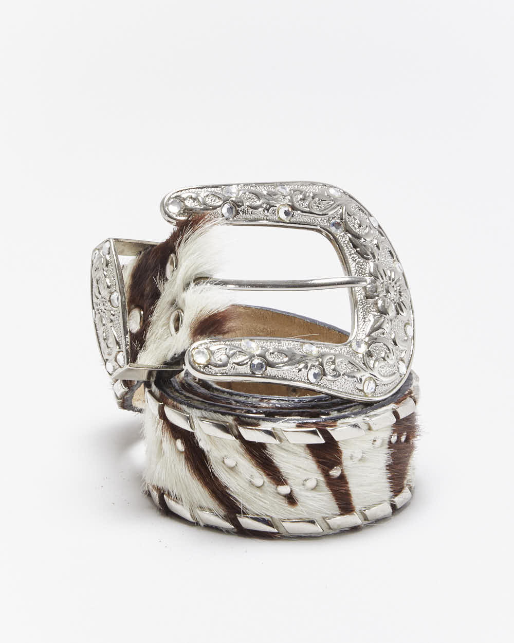 Vintage Y2k 00s Faux Hide Studded Belt W31-W35 – Rokit