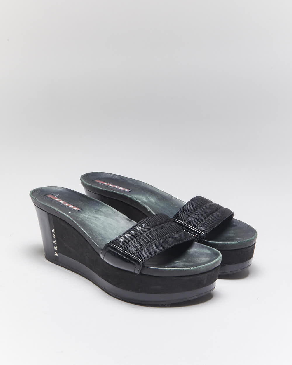 Vintage Y2k 00s Prada Wedge Platform Sandals - UK4.5 – Rokit
