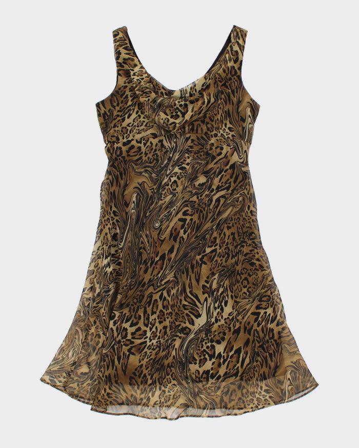 Y2K 00s Jessica Animal Print Swirl Dress - M – Rokit