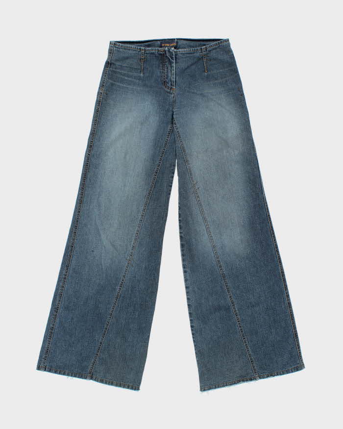 Vintage 1990s Armor Women's Low Rise Ultra Wide Leg Flared Denim Jeans ...