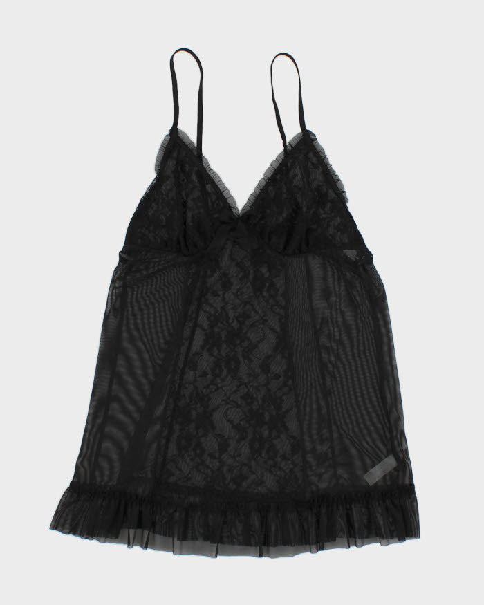Y2K 00s DKNY Black Laced Cami - S – Rokit