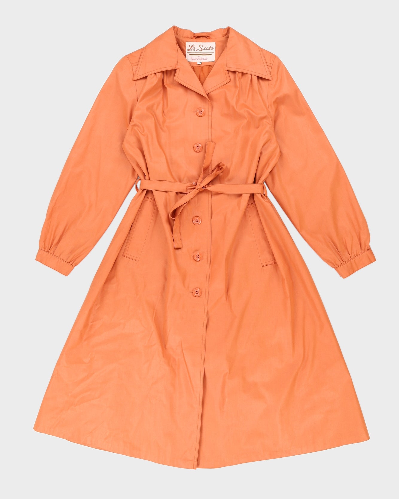 1960s Orange Trench Coat - S – Rokit