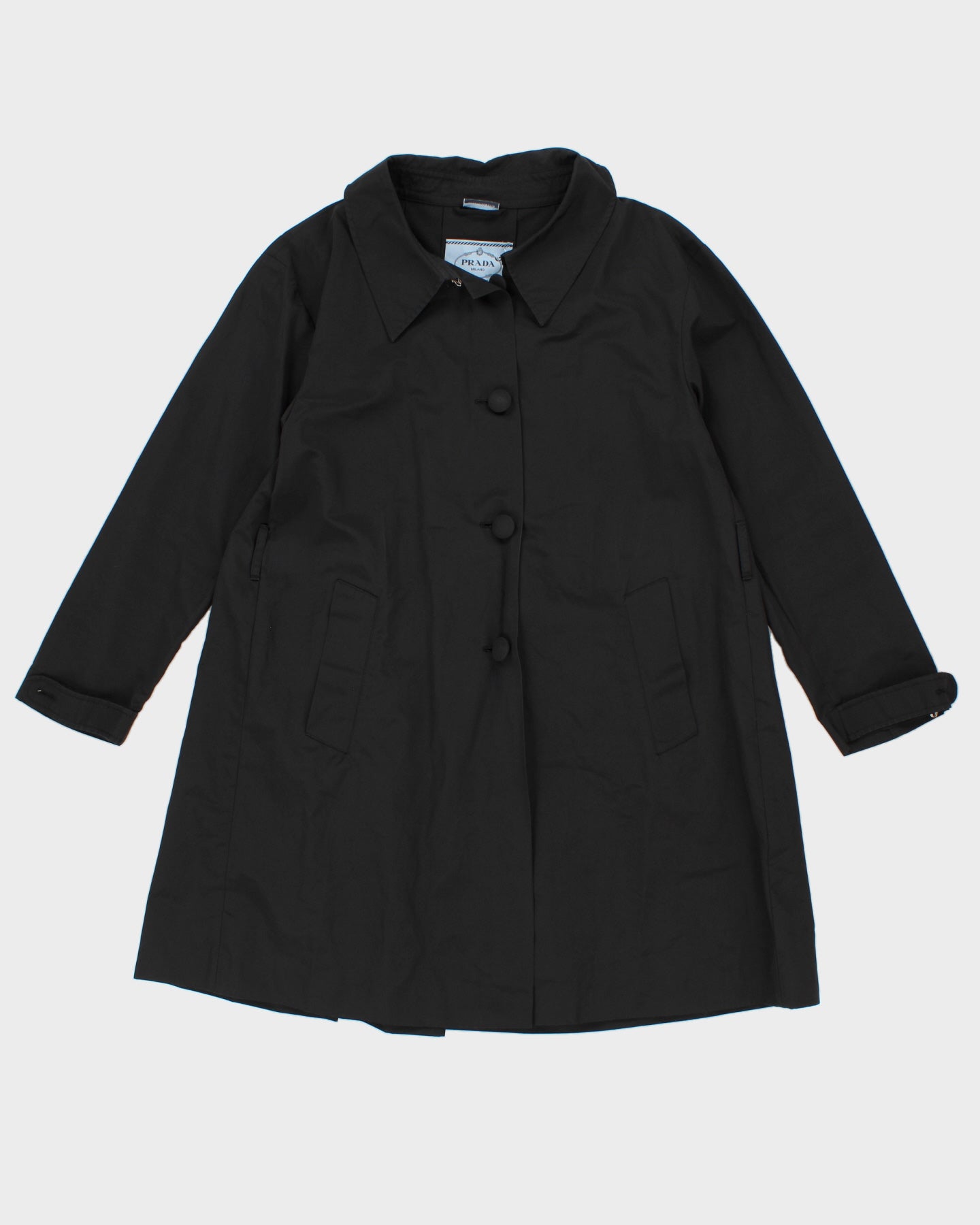 Prada Women's Black Collared Mac Coat - M – Rokit