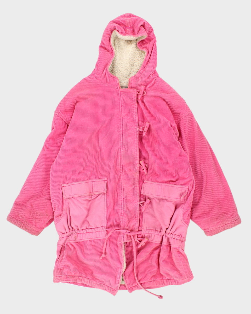 Vintage 80s Ispo By Alto Sportswear Pink Corduroy Duffel Coat - M – Rokit