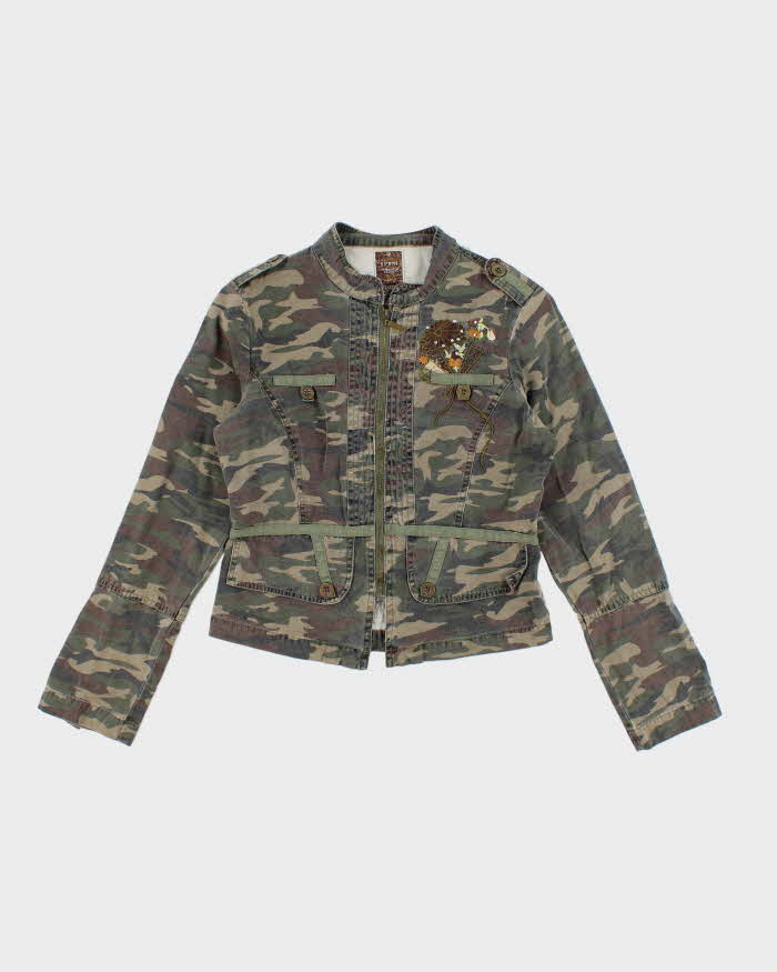 Y2k 00s Sirens Fitted Camouflage Jacket - S – Rokit