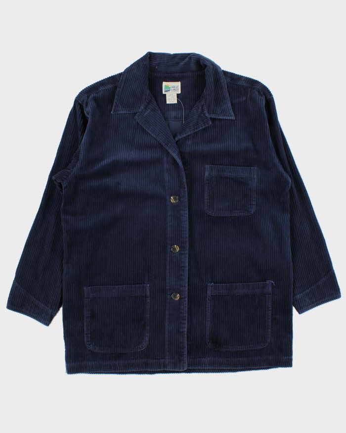 Vintage 1990s Women's Navy Chunky Corduroy Coach Jacket - S – Rokit