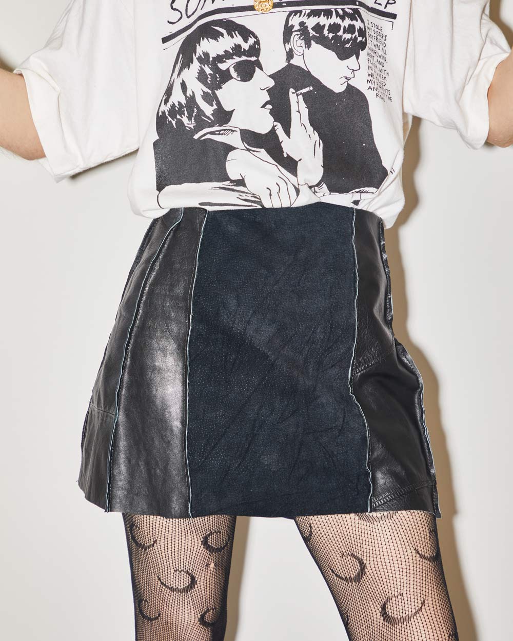 Rokit Originals Lindsay Leather Rework Mini Skirt - XS