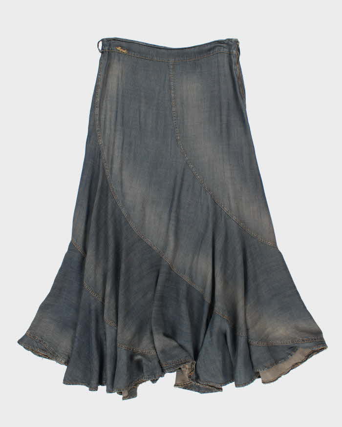 Vintage 90s MyRed Denim Look Lightweight Maxi Skirt - M – Rokit
