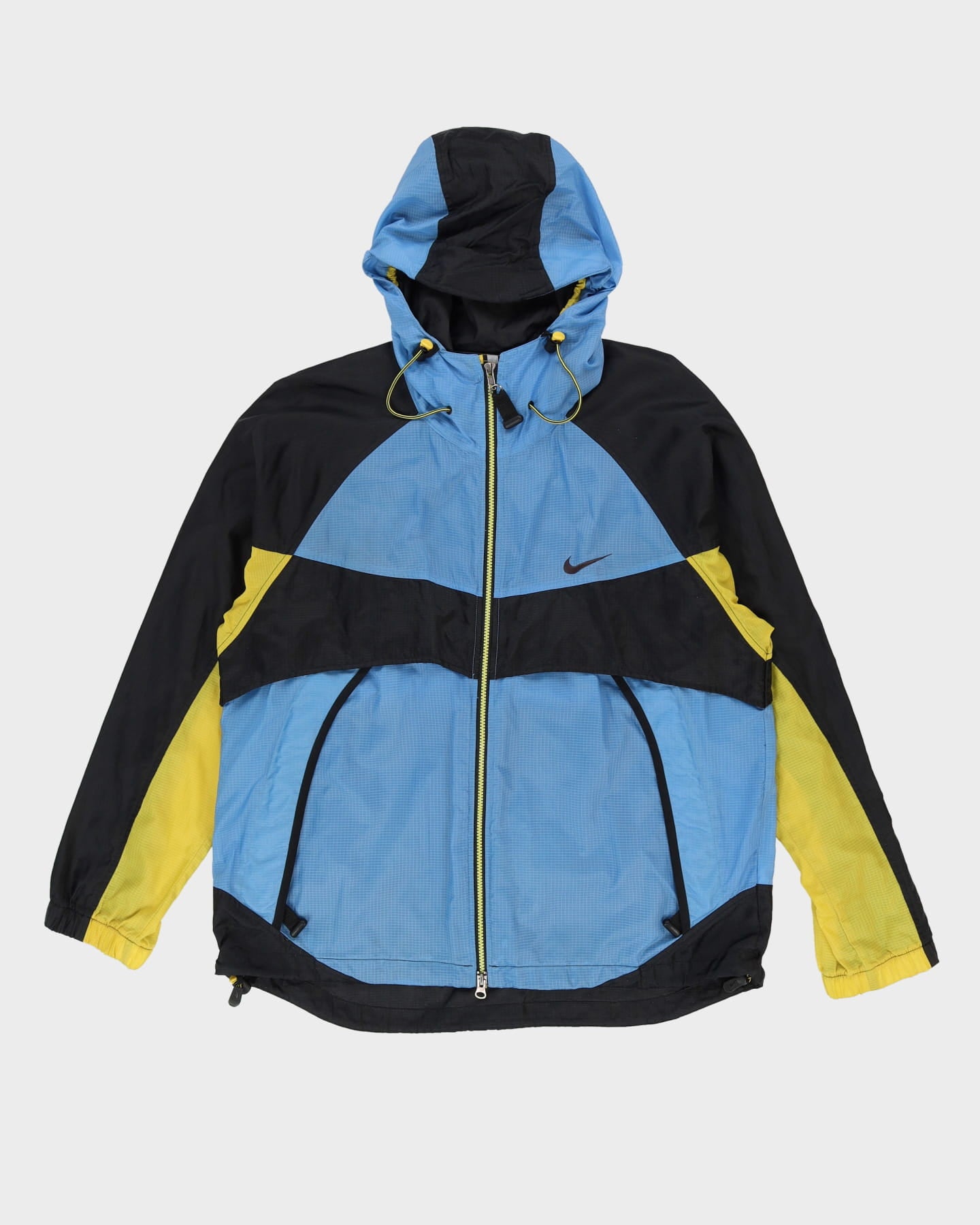 Nike ACG Blue / Black / Yellow Full-Zip Hooded Anorak Jacket - M – Rokit