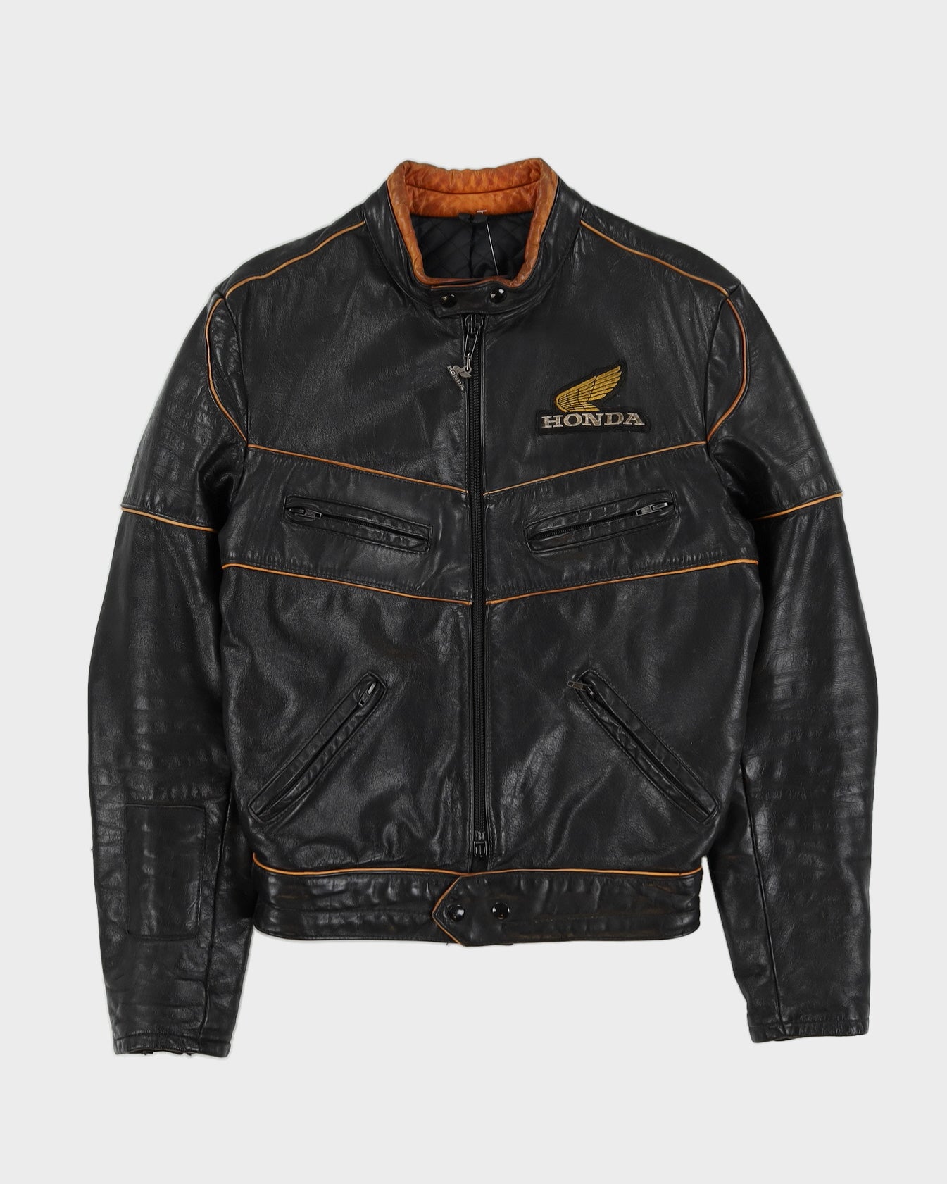 Honda Black Leather Biker Jacket - S – Rokit