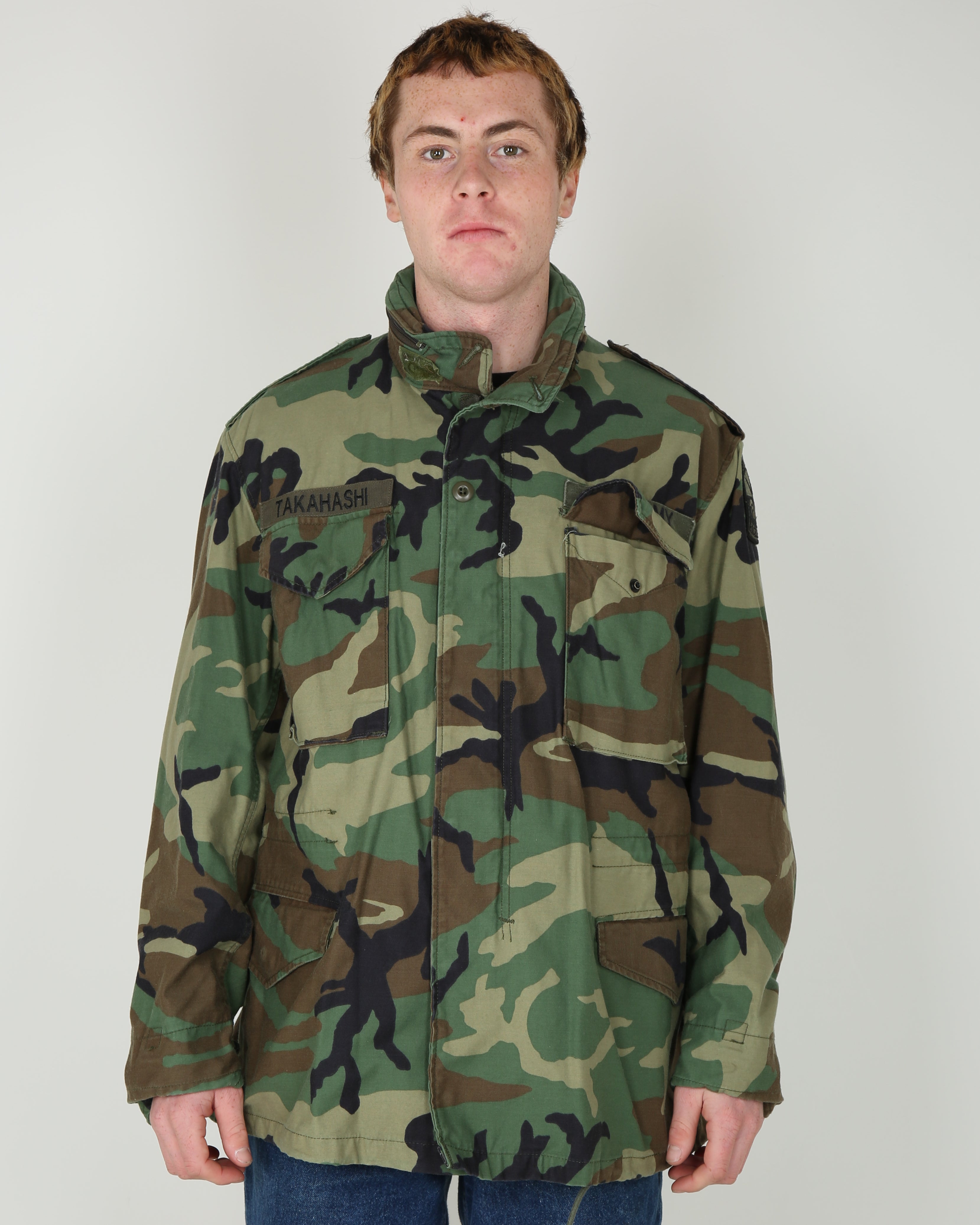 1996 Vintage US Army M81 Woodland Camouflage M65 Field Jacket - Medium ...