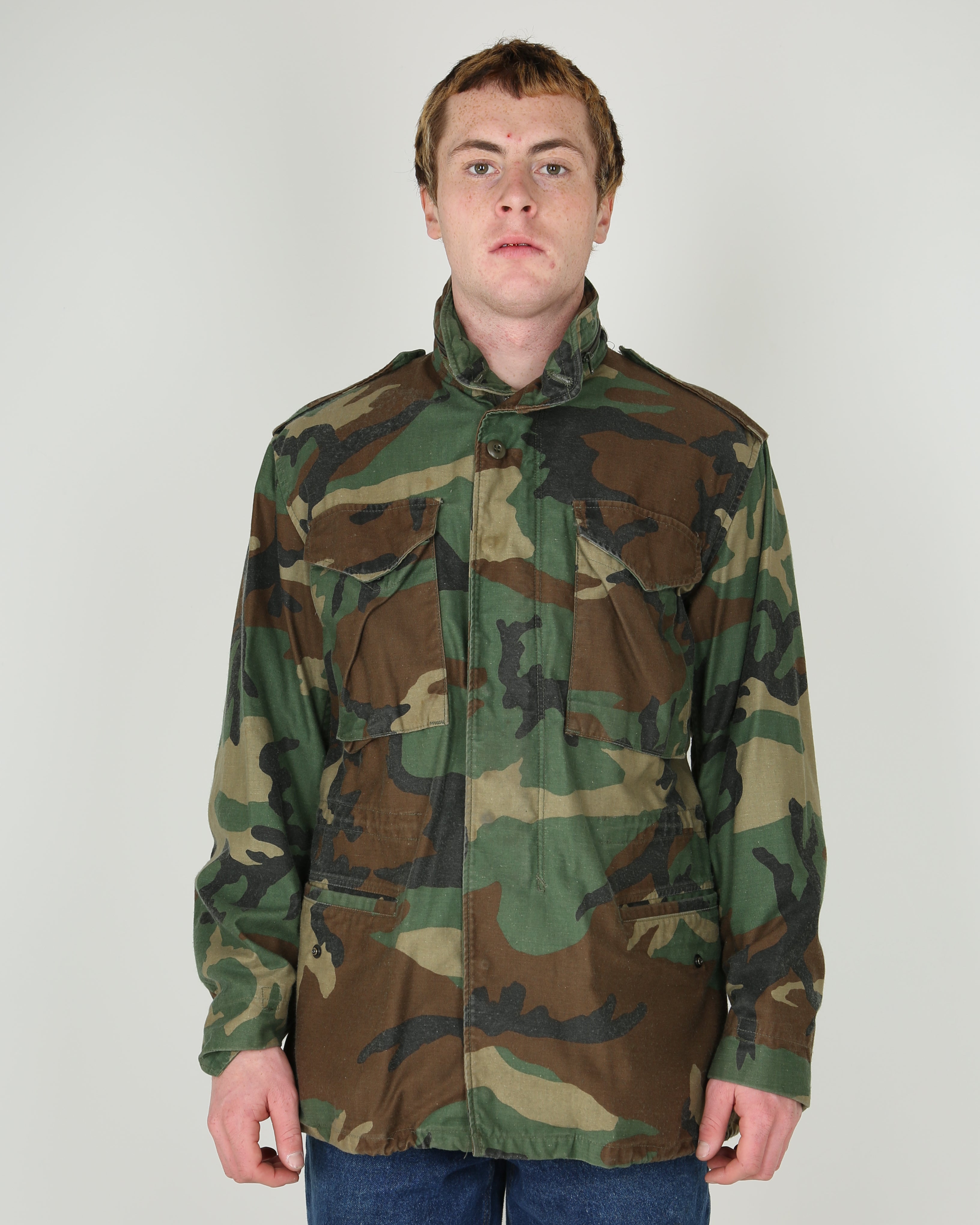 1991 Vintage US Army M81 Woodland Camouflage M65 Field Jacket - Small ...