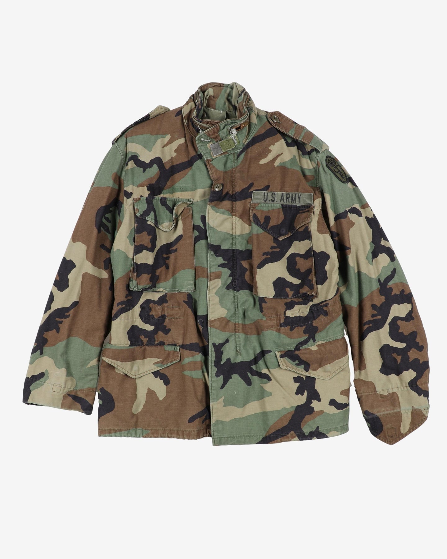 1983 Vintage US Army M81 Woodland M65 Cold Weather Field Jacket - Medi ...