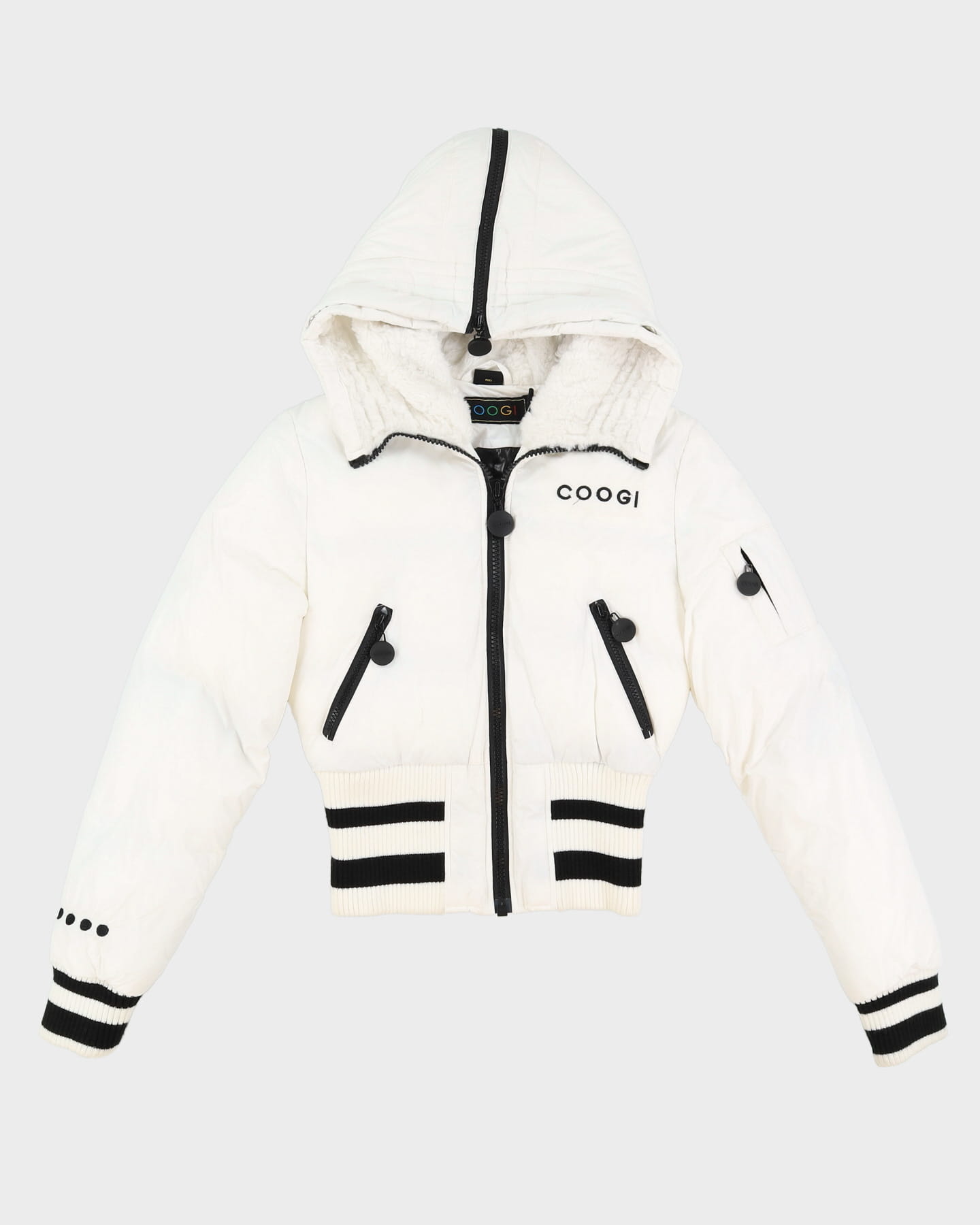 Coogi White Hooded Puffa Ski Jacket - XS – Rokit