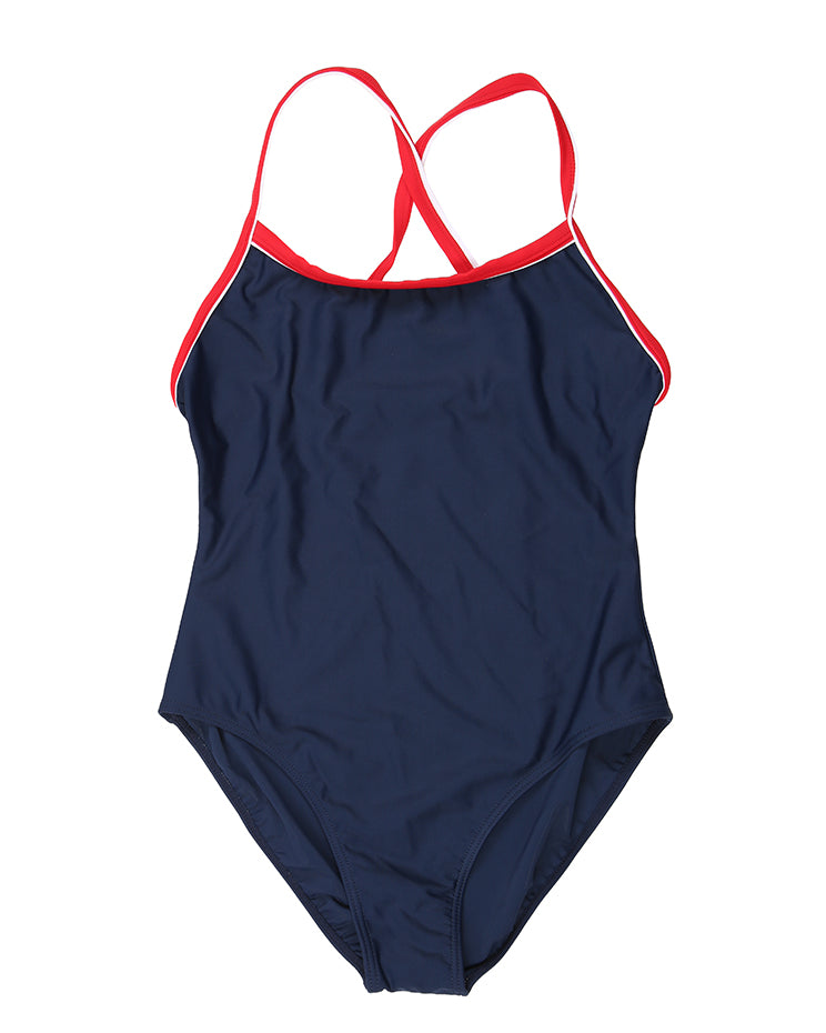 Moda Swimwear Navy Red White - M – Rokit