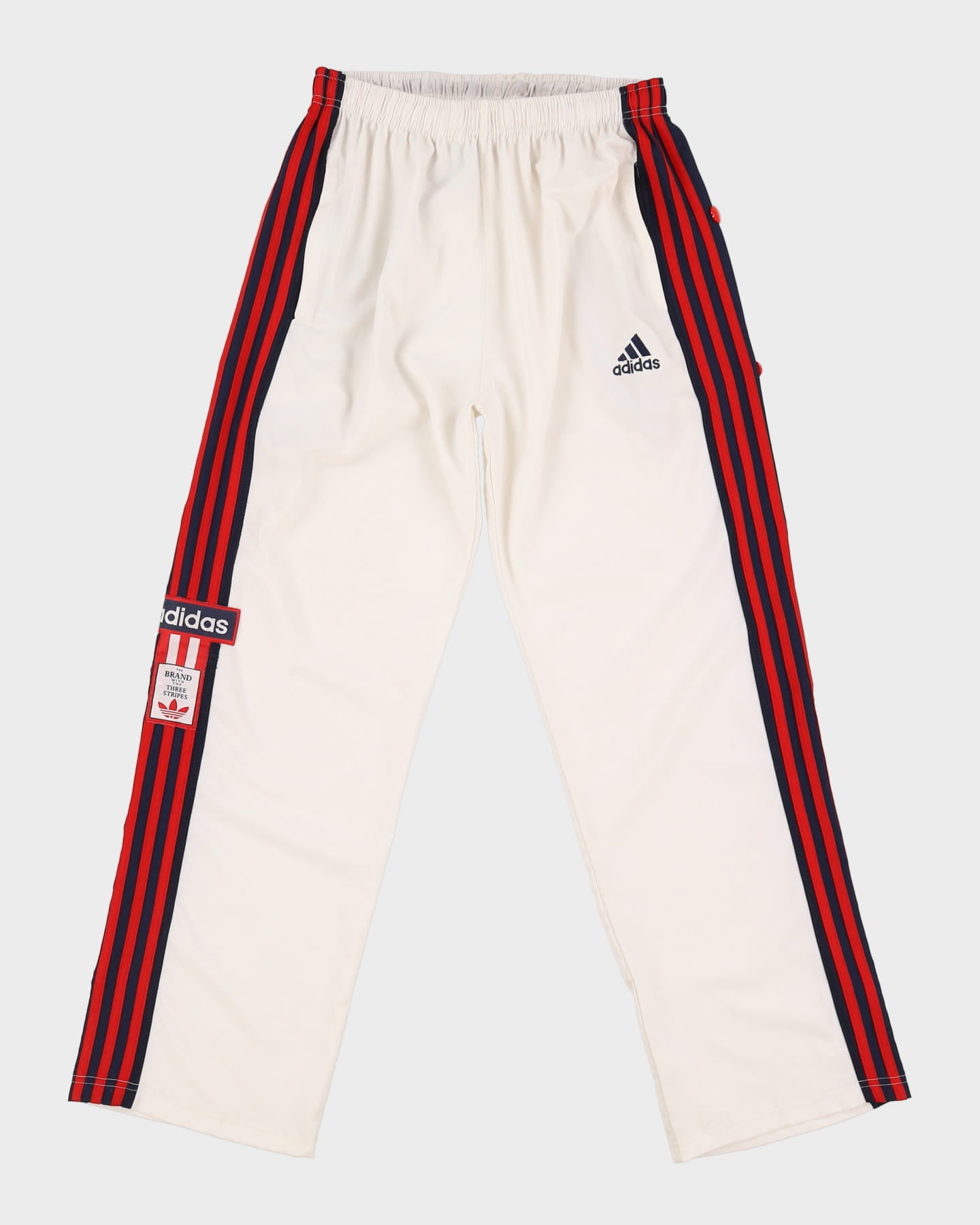 Adidas White Popper Tracksuit Bottoms - XL – Rokit